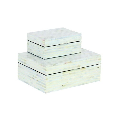 Mother Of Pearl Boxes, Set Of 2