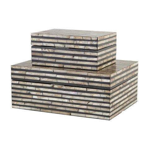Mother Of Pearl Boxes, Set Of 2