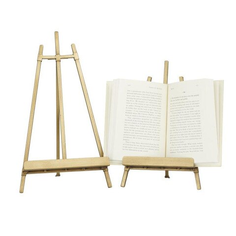 Metal Gold Book Easel, Set Of 2