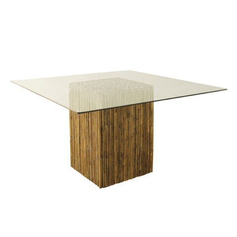 Bamboo Stick Dining Table Base With Glass